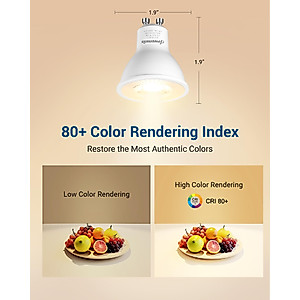 DEWENWILS 10-Pack GU10 LED Bulb Dimmable, 3000K Warm White GU10 Bulb Replacement for Track Lighting, 500LM, 7W(50W Equivalent) LED Light Bulb for Kitchen, Range Hood, Living Room, Bedroom, UL Listed