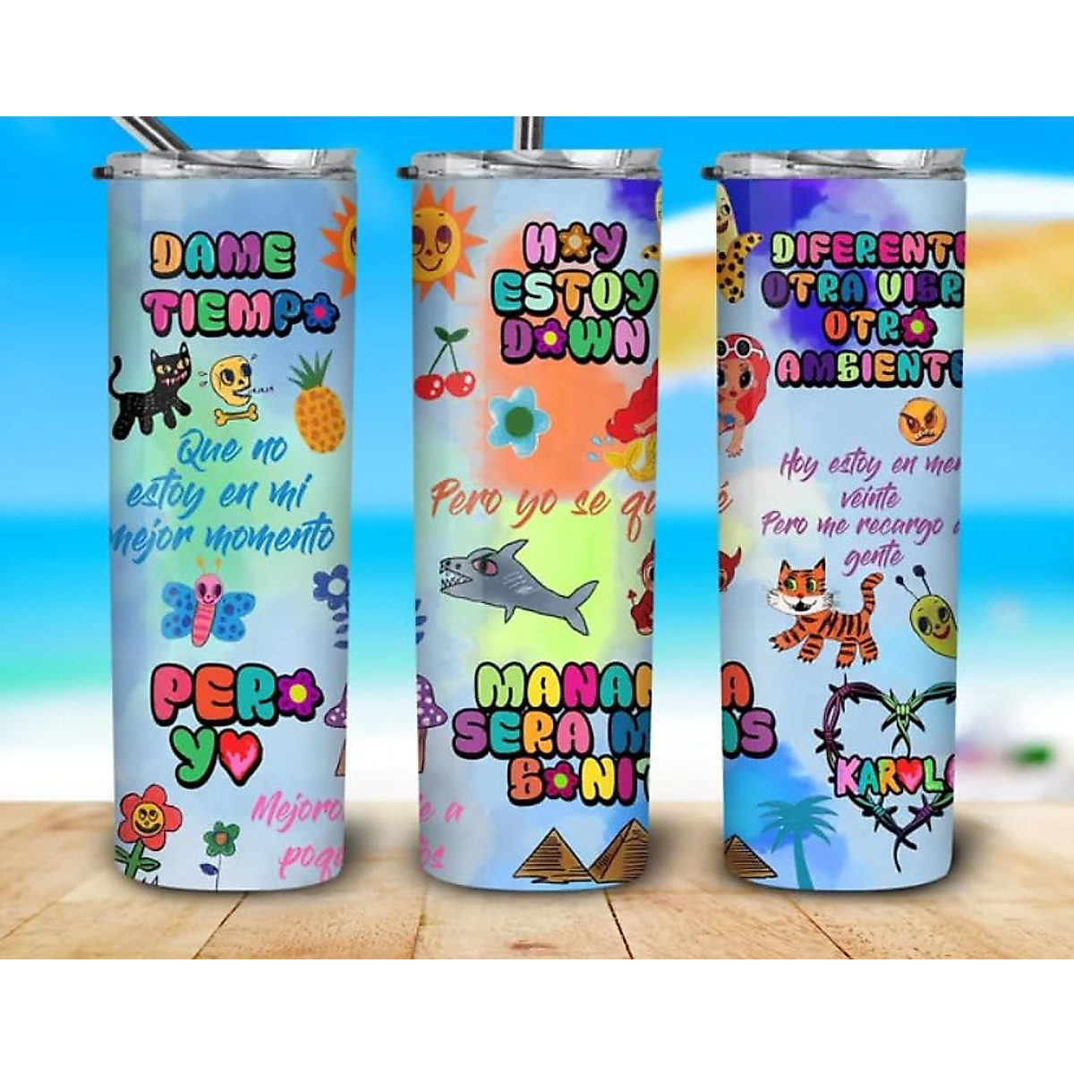 Latin Singer Music Sera Bonito Skinny Tumbler Cup 20 oz Stainless Steel Skinny with Lid and Straw Insulated Mug -