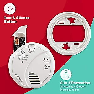 First Alert SCO7CN Combination Smoke and Carbon Monoxide Detector with Voice and Location, Battery Operated , White