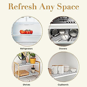 Glotoch Upgraded Non Slip Shelf Liner with Dot, Non Adhesive Drawer Liner, Waterproof Shelf Liners for Kitchen Cabinets, Drawer, Fridge, Wire Shelving, Pantry-12” X 20 FT, Heavy Duty, Grey