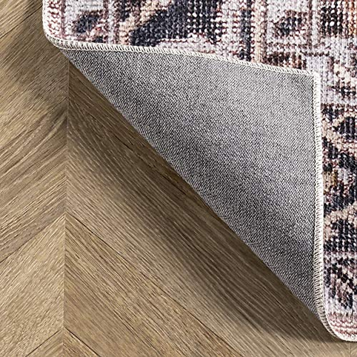 nuLOOM Sasha Machine Washable Medallion Ultra Thin Area Rug, 5x8, Pink