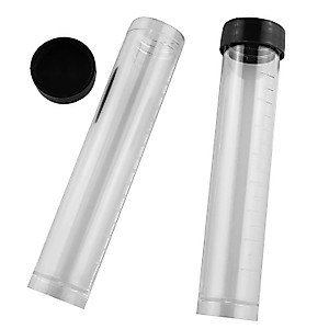 JCBIZ 14pcs Screw Mouth Flat Bottom Test Tube 20ml Rigid Plastic Test Tube Clear Tube Bead Containers Liquid Containers for Liquid, Beads, Pins, Coins and Small Buttons, etc