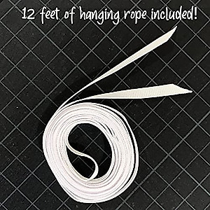 NapTags Blank Polyester Cloth Banner with 3/8 inch Nickel Grommets, 5 feet x 3 feet banner with 12 foot white hanging rope