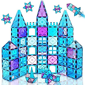 Mruikeny Magnetic Tiles Kids Toys for 3 4 5 6 7 8+ Years Old Boys Girls Magnet Toys Building Tiles STEM Educational Learning Magnetic Blocks Toy Set for Toddlers Child Ages 3-6 Birthday