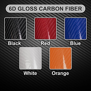 Lypumso 6D Carbon Fiber Vinyl Wrap Roll, Glossy Car Wrap Film Featuring Bubble Free Air Release Technology, Car Moto DIY Interior Exterior Decoration (Carbon Fiber Red, 1ft x 5ft)