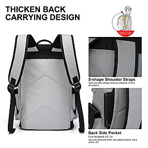 WindTook Travel Laptop Backpack for Men Casual Daypack with USB Charging Port School College Computer Book Bag Fit for 15 Inch Notebook, Gray