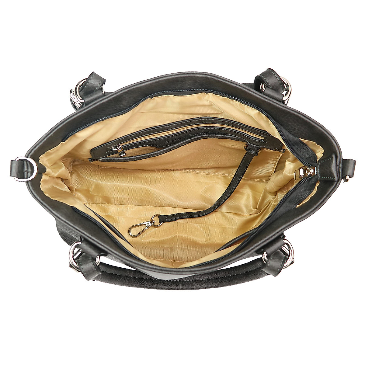 Lady Conceal Concealed Carry Purse - YKK Locking Ella Braided Concealed Weapon Tote (Gray)