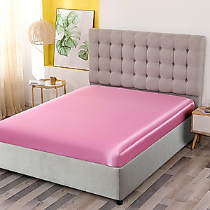 Sfoothome Twin Satin Sheets [3-Piece, Pink] Hotel Luxury Silky Bed Sheets - Microfiber Sheet Set, Wrinkle, Fade, Resistant - Deep Pocket Fitted Sheet, Flat Sheet, Pillow Cases