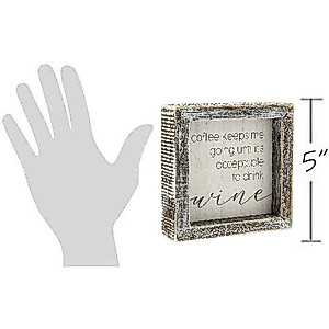 Adams Manufacturing Wine Humor Rustic Wood Box Sign (Coffee Then Wine)