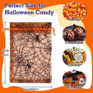 Shintop 100pcs Halloween Organza Treat Bags, 4x6inch Small Goodie Bags Drawstring Candy Bags Mesh Gift Pouches for Candies Trick or Treat