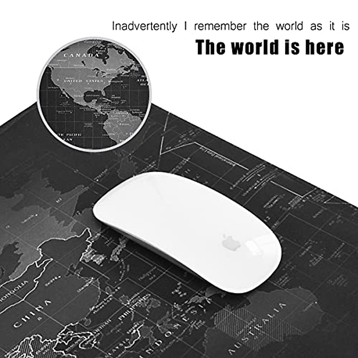 VIPAMZ Extended XXXL Gaming Mouse Pad - 35.4"x15.7"x0.12" Dimension - Portable with Extended XXL Size - Non-Slip Rubber Base - Special Treated Textured Weave with Precision Control (worldmap)