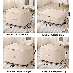 Ultra Space Saving Self Compression Organizer,2024 NEW Heavy Duty Moving Bags,Storage Tote for Space Saving,Self Compression Moving Organizer Bags for Comforters,Clothes,Blankets(Grey,XL)