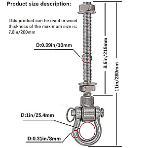 Dakzhou 4 Heavy Duty Bearing Swing Hanger Permanent Anti-Rust (10mm) 180° Swing, 1500 LB, Wood Beam sandbag Yoga Swing Hammock Chair