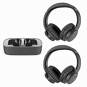Avantree Ensemble & AS50, Bundle - Wireless Headphones (Set of 2) for TV Watching w/Bluetooth 5.0 Transmitter & Charging Dock (Optical AUX RCA), Over Ear Headset for Seniors, 35 Hrs Audio Playtime