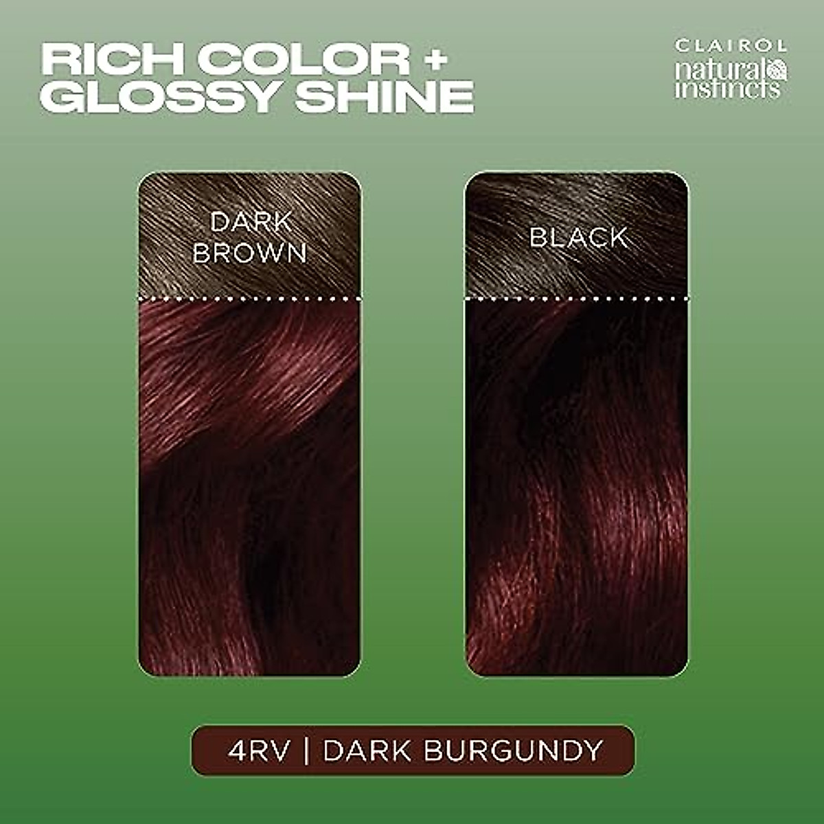 Clairol Natural Instincts Demi-Permanent Hair Dye, 4RV Dark Burgundy Hair Color, Pack of 1