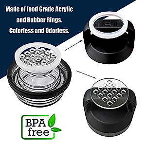 TEYOUYI 2Pcs Ice Strainer Blocker for YETI Rambler Bottle Chug Cap-Prevent Penetrating Cubed or Crushed Ice during a Drink-Fits 18, 26, 36OZ Bottles