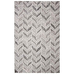 SAFAVIEH Abstract Collection 6' x 9' Grey ABT636F Handmade Premium Wool & Viscose Area Rug