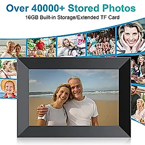 Frameo 10.1 Inch WiFi Digital Picture Frame with 1280 * 800P IPS Touch Screen HD Disply,Built-in 16GB Storage,Video Clips and Slide Show,Send Photos Instantly from Anywhere with via Free APP…