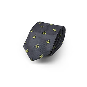 Small Square & Compass Masonic Neck Tie - [Black & Yellow]