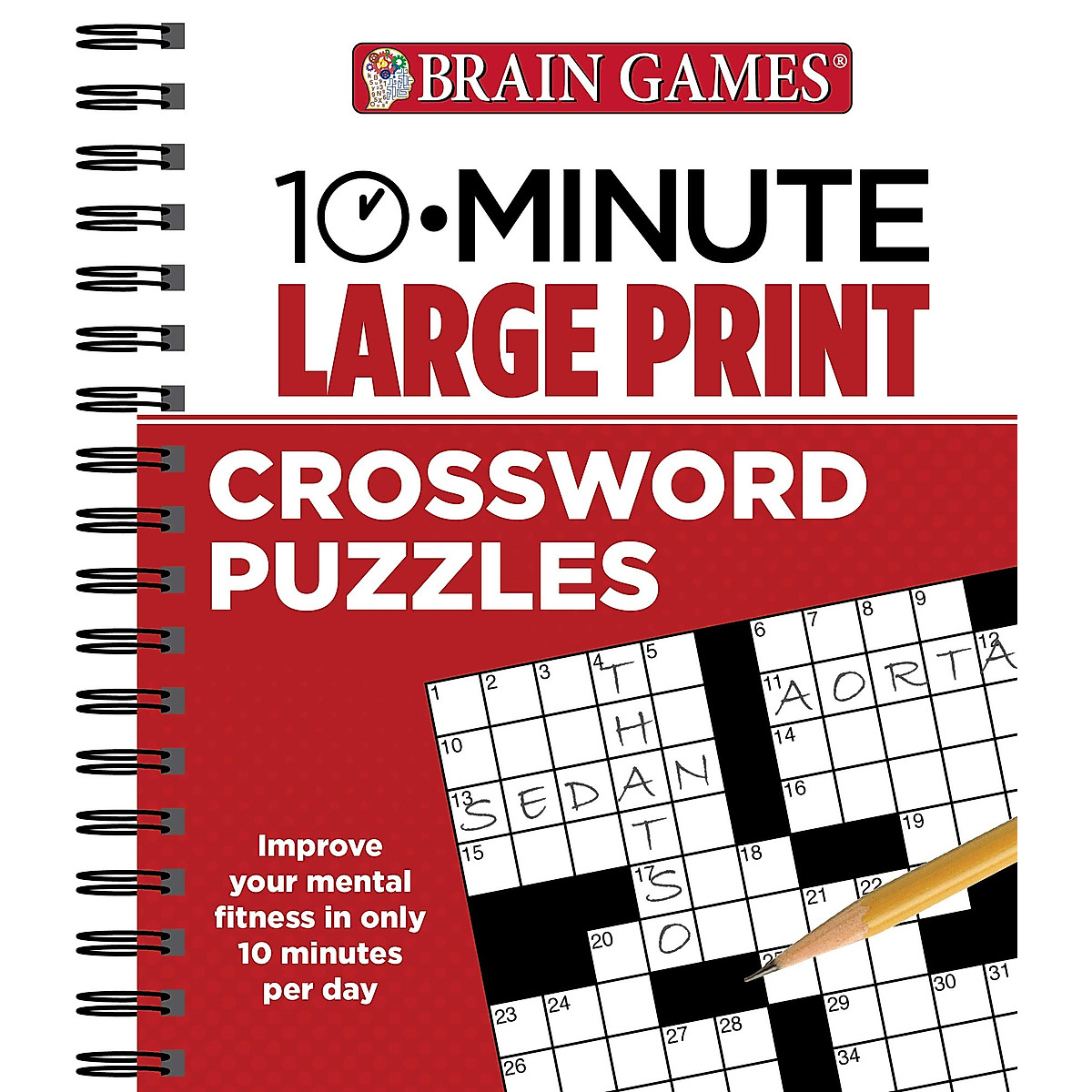 Brain Games - 10 Minute: Large Print Crossword Puzzles (Volume 1)