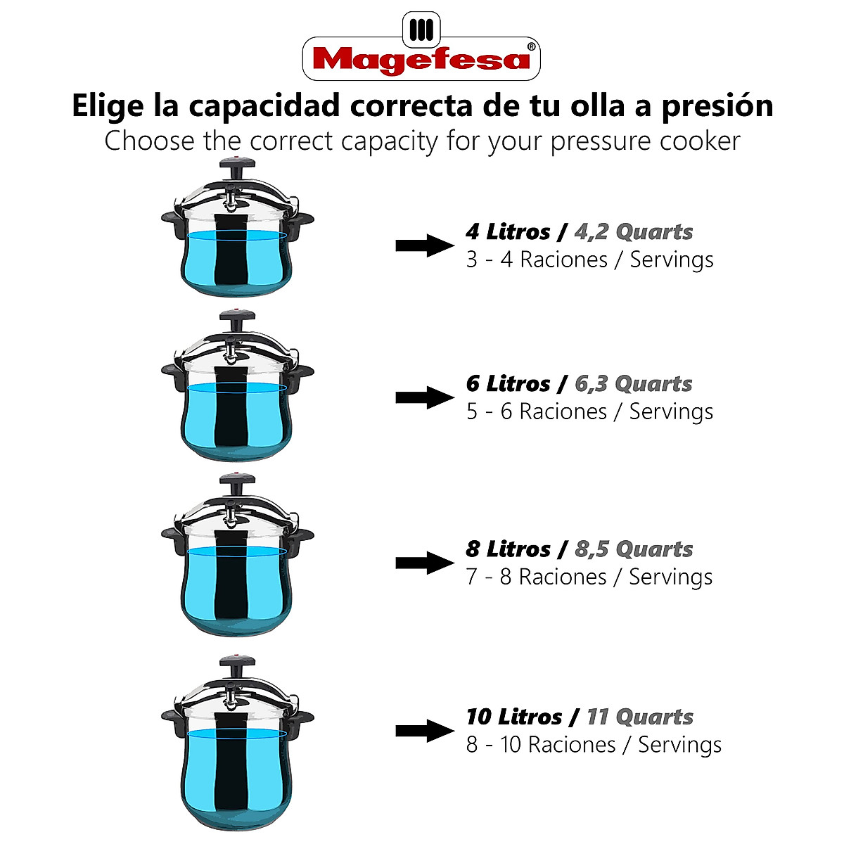 Frigoverre 01OPSTABO10 MAGEFESA – Pressure Cooker with Pump Model Star 10 L, Steel, Multi-Colour, 26 cm