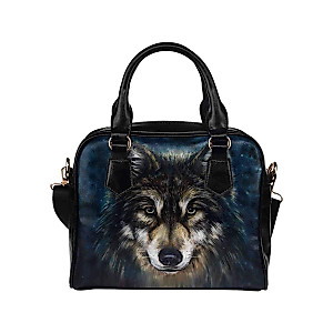 InterestPrint Wolf Head Crossbody Purse Bags for Women Shoulder Bag