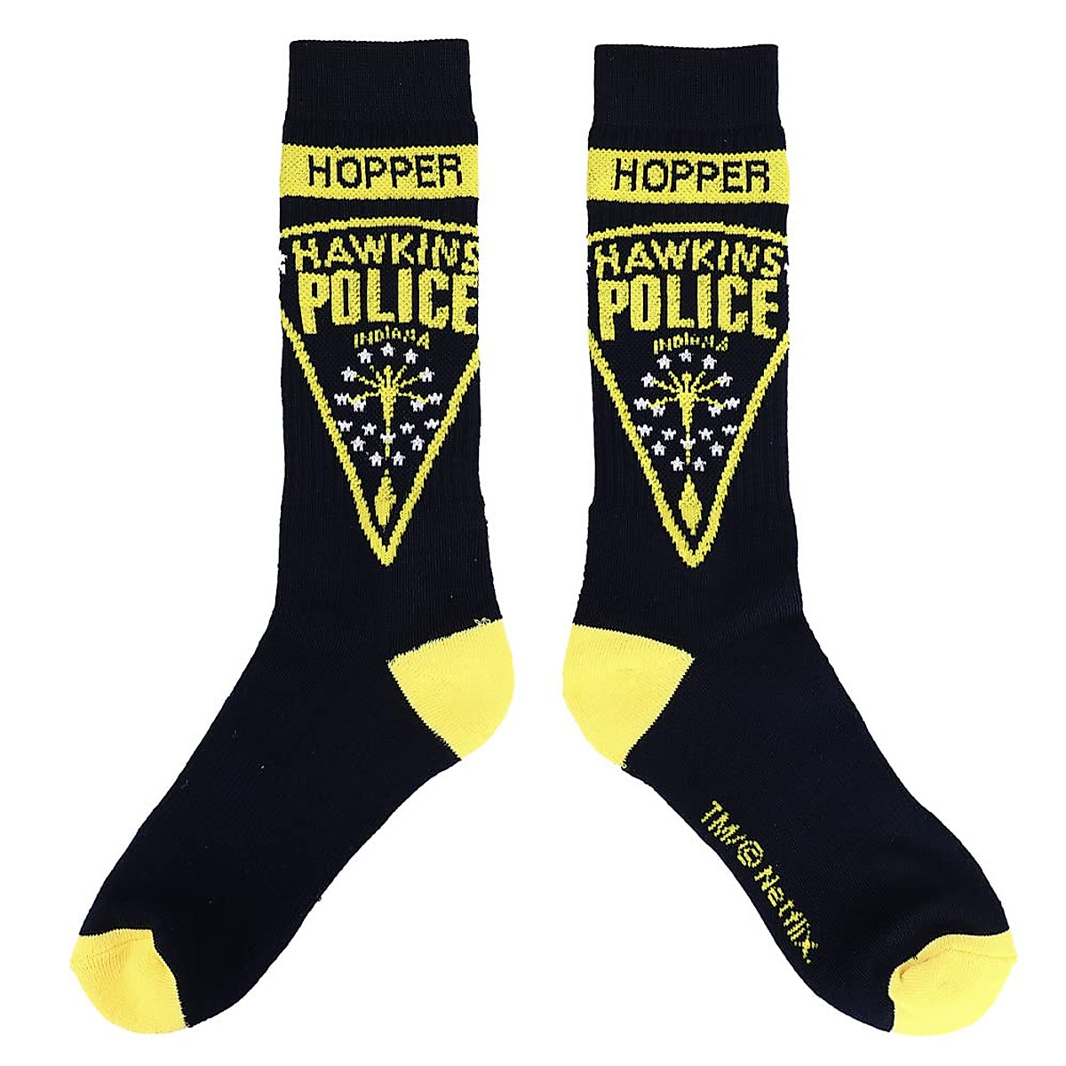 Bioworld Stranger Things Hawkins Indiana Athletic Casual Crew Socks for Men 3-Pack