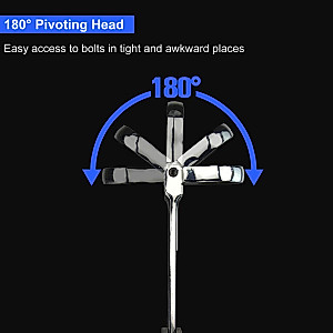 Prostormer 14-Piece Flex-Head Ratcheting Wrench Set, 6-19mm Metric Chrome Vanadium Steel Ratchet Wrenches, Combination Ended Spanner Kit with Storage Case