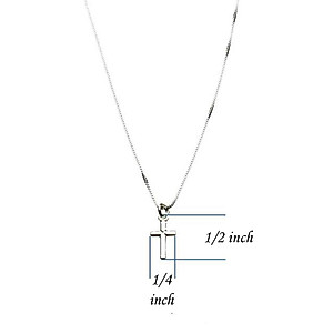 Sterling Silver Tiny Cross Charm Box Chain Nickel Free Necklace Italy 18"