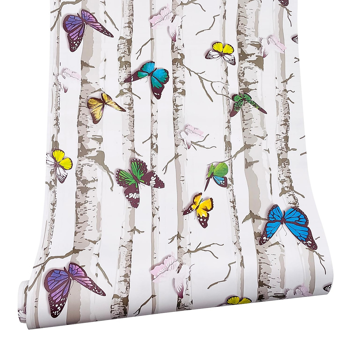 Yifely Colorful Butterfly Furniture Paper Decorative Vinyl Self Adhesive Shelf Drawer Liner 17x118 Inch