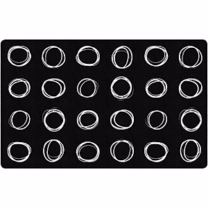 Flagship Carpets Circle Sampler Abstract Educational Area Rug, 7'6" x 12', Black & X-ACTO Pencil Sharpener, School Pro Electric Pencil Sharpener, with Six Size Dial, XL Shavings Bin, Black, 1 Count