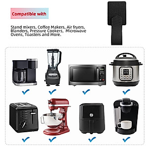 Cord Organizer for Appliances 12 Pack, SUITMAT Cable Organizer Cord Holder for Small Kitchen Appliances, Kitchenaid Stand Mixer Air Fryer Coffee Maker Pressure Cooker(Black)