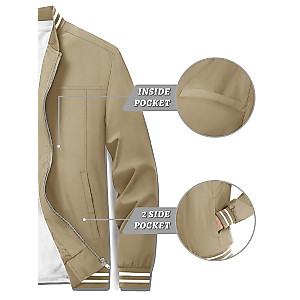 TACVASEN Lightweight Golf Jackets For Men Bomber Coats Jackets Men Windbreaker Jackets Lightweight Golf Jackets Pilot Jacket