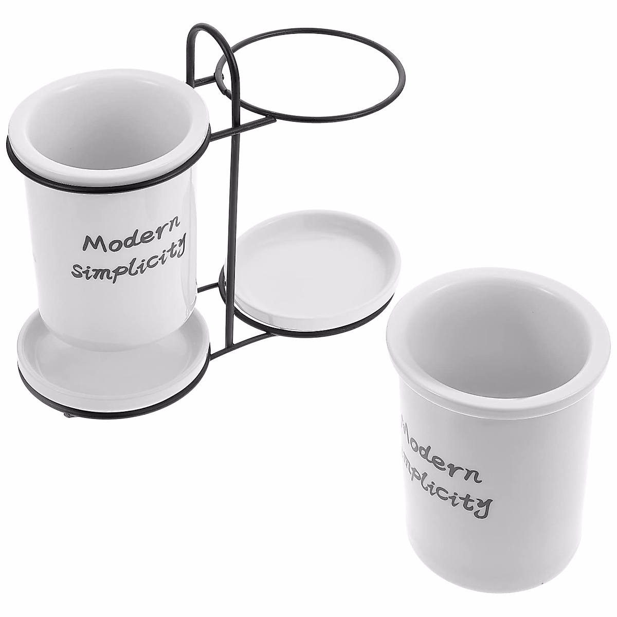 Angoily White Storage Box Ceramic Spoon Caddy Utensil Holder Japanese Countertop kitchen Utensils Organizer Chopstick Canister Cutlery Holder For Forks Knives Spoons Easy Chopsticks