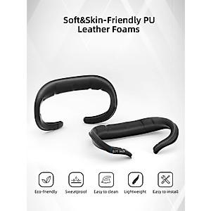 SINWEVR Five Piece Sets Upgraded Design, Suitable for VR Face Interface Support for Meta/Oculus Quest 2 Accessories, PU Leather Foam Pad and Lens Cover, and Leak Proof Light Nose Pad