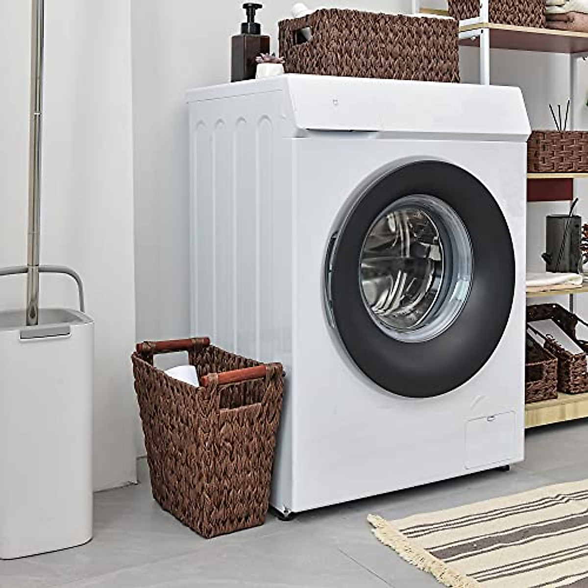 GRANNY SAYS Bundle of 1-Pack Woven Wastebasket for Organizing & 2-Pack Woven Storage Baskets for Bathroom