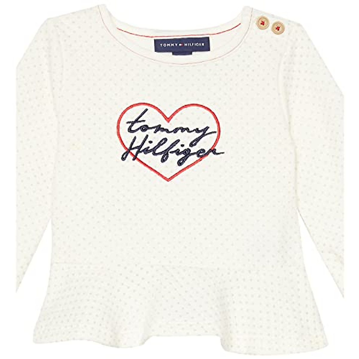 Tommy Hilfiger Baby Girls 2 Pieces Legging Baby and Toddler Layette Set, Egret/Navy, 3 6M US