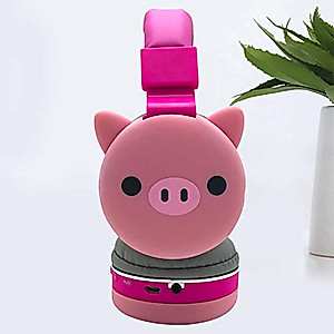 EXCEART Wireless Headset Cat Audio Headphones Panda Pig Unicorn On-Ear Headphones Aniamal Telephone Headsets Earbuds Earphones for Girl