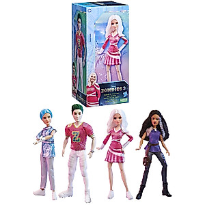 Disney Princess Zombies 3 Leader of The Pack Fashion Doll 4-Pack - 12-Inch Dolls with Outfits and Accessories, Toy for Kids Ages 6 Years Old and Up