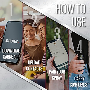 SABRE SMART Bluetooth Pepper Spray for Self Defense w/ Live GPS Tracking, Text & Phone Call Alerts in Emergencies, Fast Flip Top, Training Spray, Refill Canister Available, 0.54 fl oz