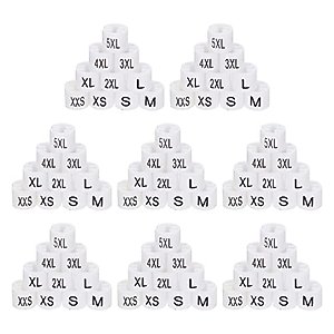 Plastic Hangars Black Plastic Hangers 100Pcs Plastic Hanger Size Markers Coding Garment Size Markers Assortment Kit for Wire Hangers Clothing Hangers Clothing Hangers Color- Coding Hanger