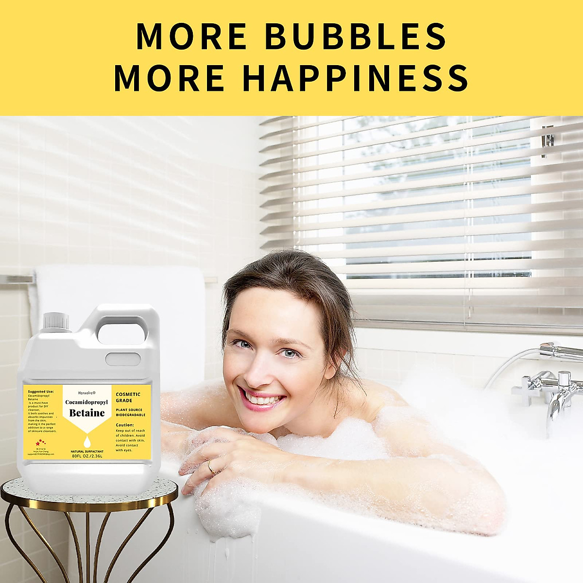 Hznxolrc 80 fl oz Pure Cocamidopropyl Betaine Natural Surfactant, Premium Coco Betaine Liquid, Cosmetics Grade