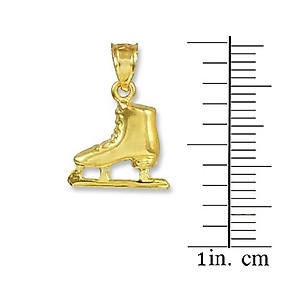 14k Gold Ice Skate Winter Sports Charm Figure Skating Pendant