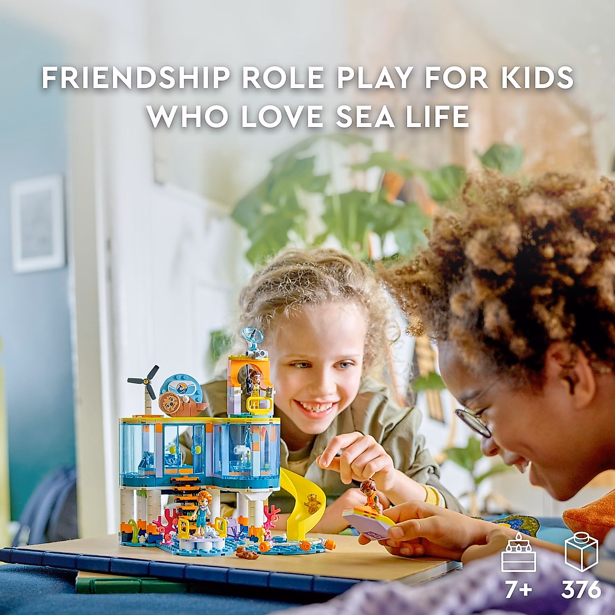 LEGO Friends Sea Rescue Center 41736 Building Toy for Ages 7+, with 3 Mini-Dolls, 2 Otters, a Seahorse, Turtle and Water Scooter, a Great Birthday Gift for Pretend Ocean Rescue Play