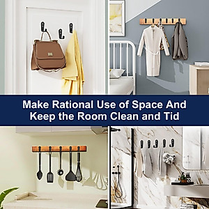 8 Pcs Wall Mounted Hooks,Black Round Head Hook Made of Heavy Metal Fit for Hanging Coat Luggage Key,Usually Used in Garage Bathroom Kitchen Restaurant Outdoor (Black-8Pcs)