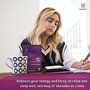 Steep Into It Organic Lions Mane Mushroom Supplement - Lions Mane Extract Powder for Mental Clarity, Focus and Cognitive Function (45g, 30 Servings) - Sharp & Focused