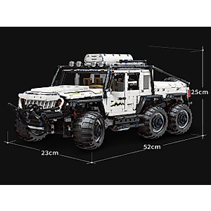 FLYINTOYS ZYLEGEN 6X6 Off Road Pickup Truck Building Blocks and MOC Building kit, Wrangler Set to Build,Collectible Model Car Kits Birthday Gift for Audlts Boy Men,2957PCS