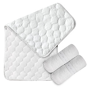 Waterproof Changing Pad Liners, 26" x 13" Hypoallergenic & Reusable Ultra Soft Changing Table Cover Liners , 3 Pack Portable Baby Diaper Change Mat - White