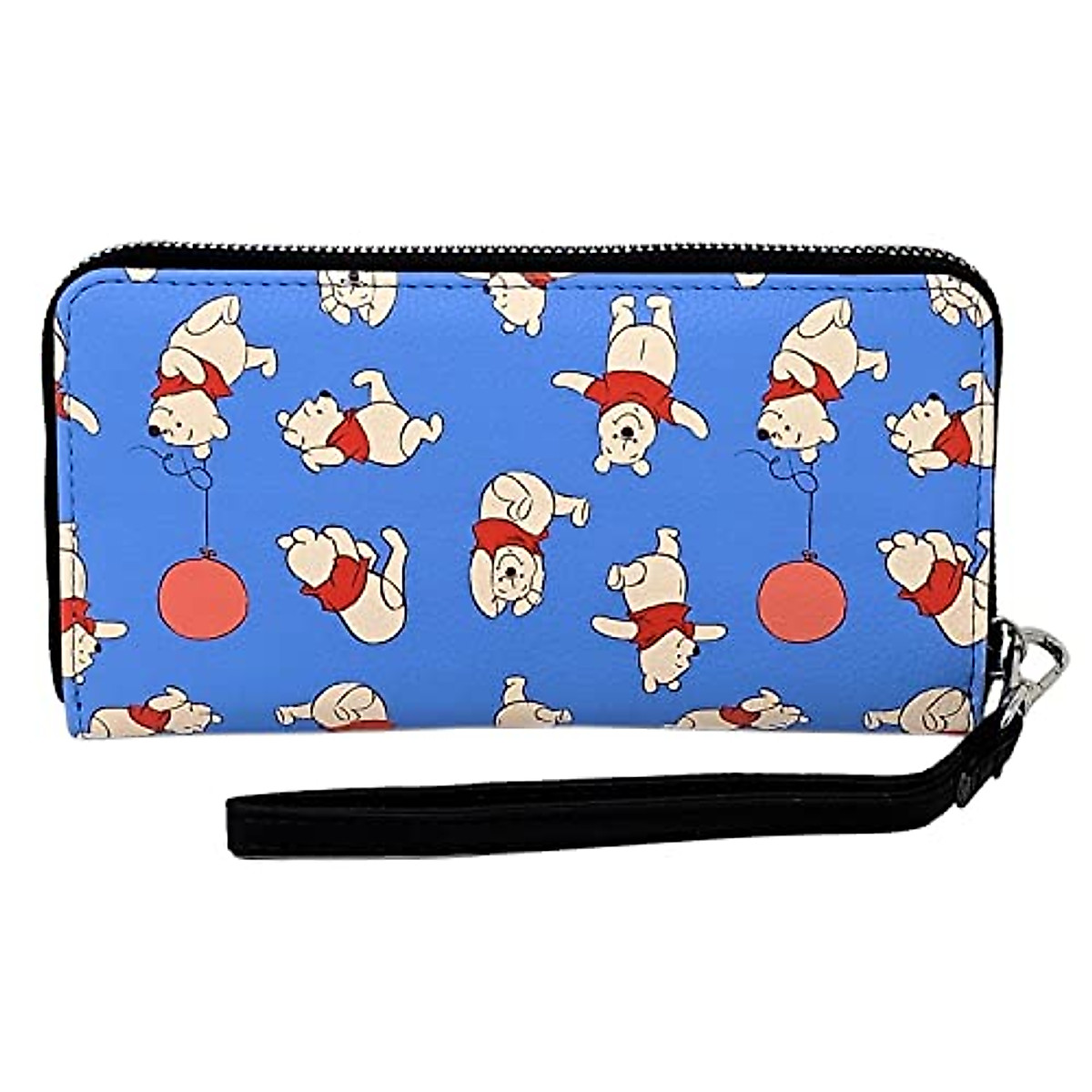 Disney Wallet Wristlet Zip Clutch Faux Leather (Winnie the Pooh Blue)