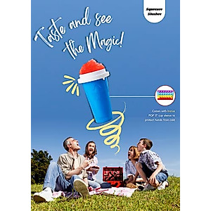 Pink Instant Slushie Cup,1 Pack Slushy Cup Maker Tiktok, Slush Squeeze Cup for Quick Diy with Straw Spoon, Cup Brush, Straw Brush, & Pop-It Cup Sleeve